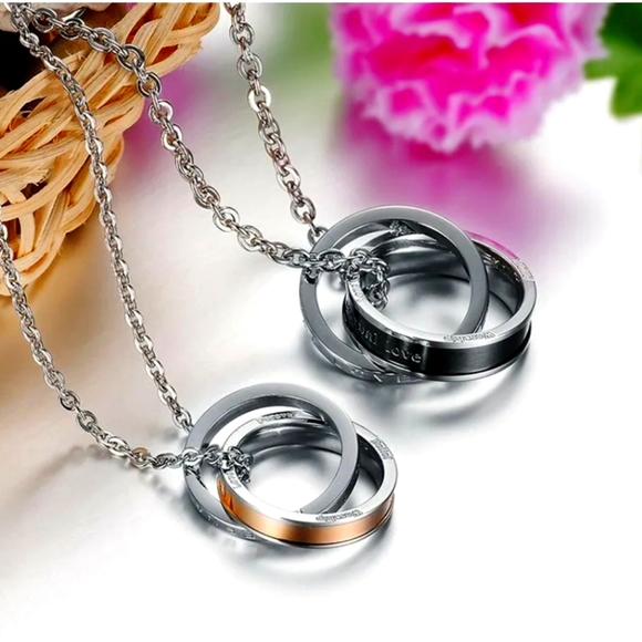 Accessories | Couples Love Ring Pendant Necklace Gift Stainless Steel ...